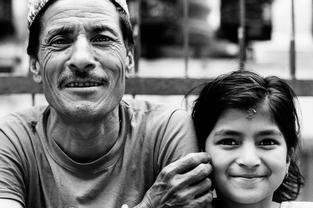 [Kathmandu, Nepal] Father Wearing A Dhaka Topi And His Daughter | Photo ...