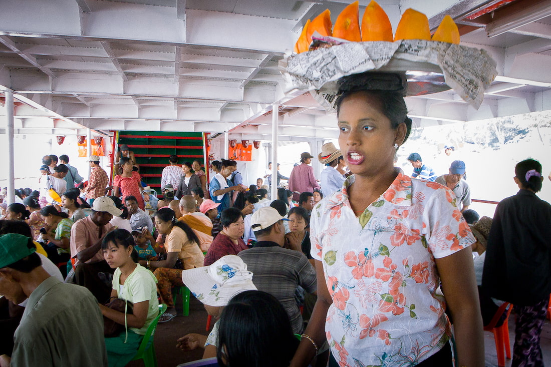 [Yangon, Myanmar] Many Peddlers Were Doing Their Business On The Ferry ...