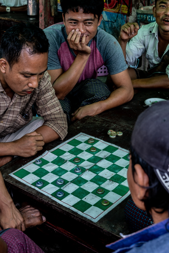 Men Enjoying Themselves Around The Checkerboard [Myanmar] Travel, Photo ...
