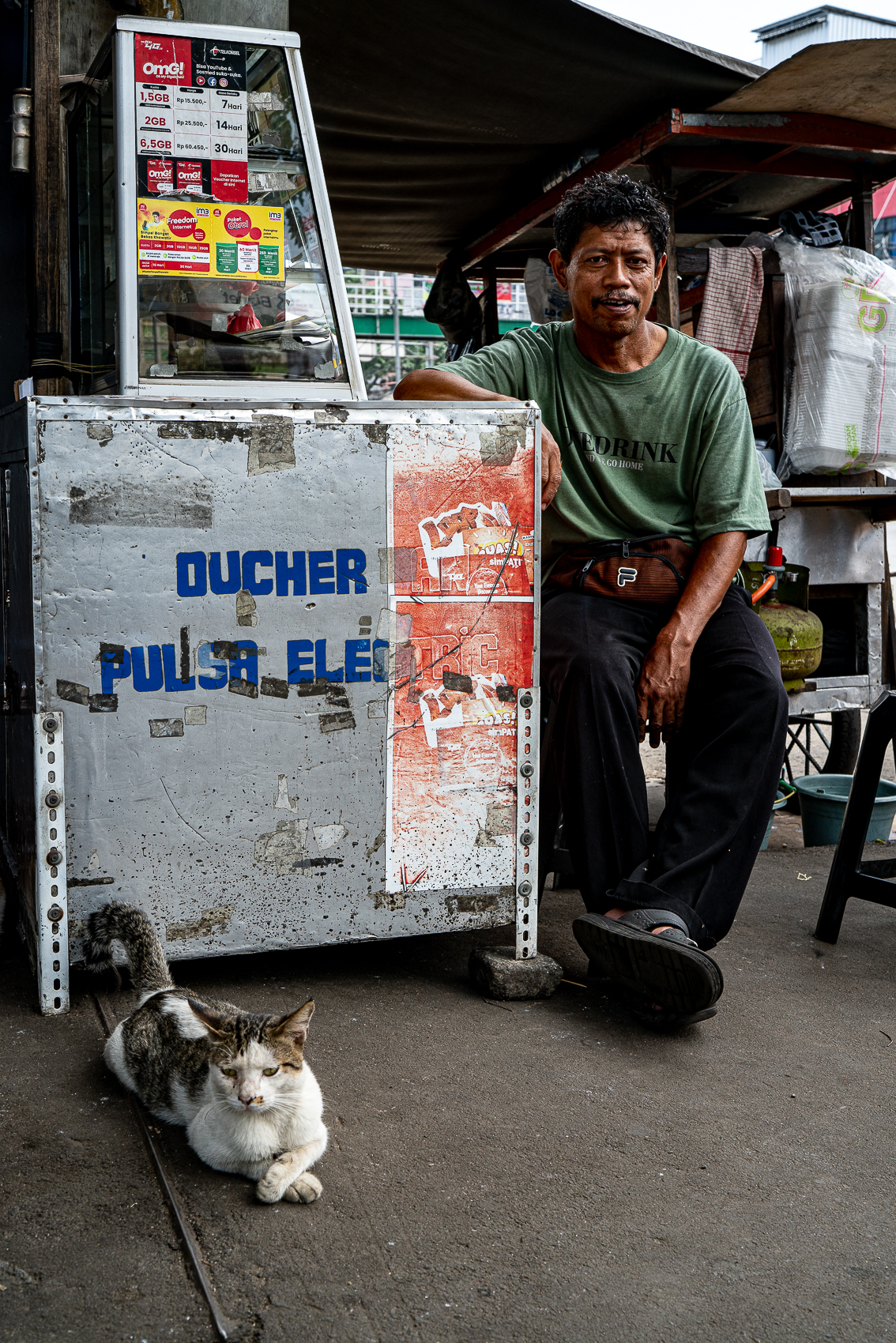 [Jakarta, Indonesia] There Were Stalls Selling Mobile SIMs On A Main ...
